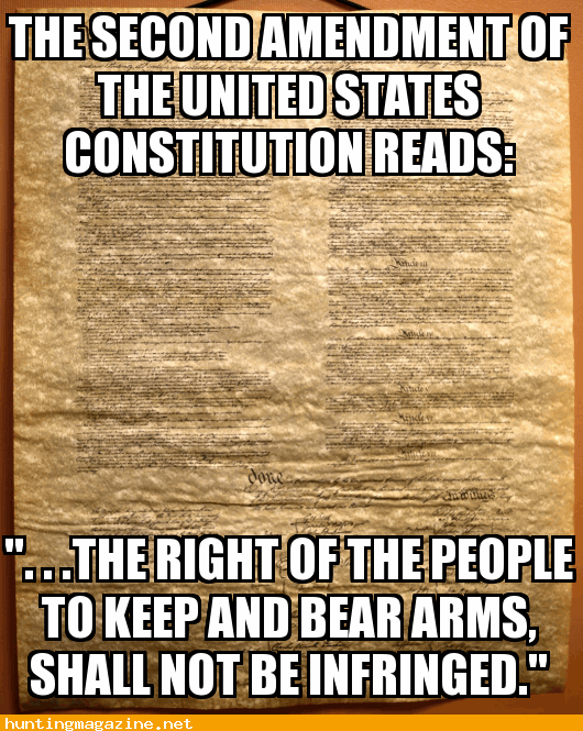 the right of the people to keep and bear Arms, shall not be infringed ...